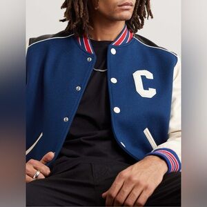 Celine | Jackets & Coats | Celine Homme Logo Woolblend And Leather ...